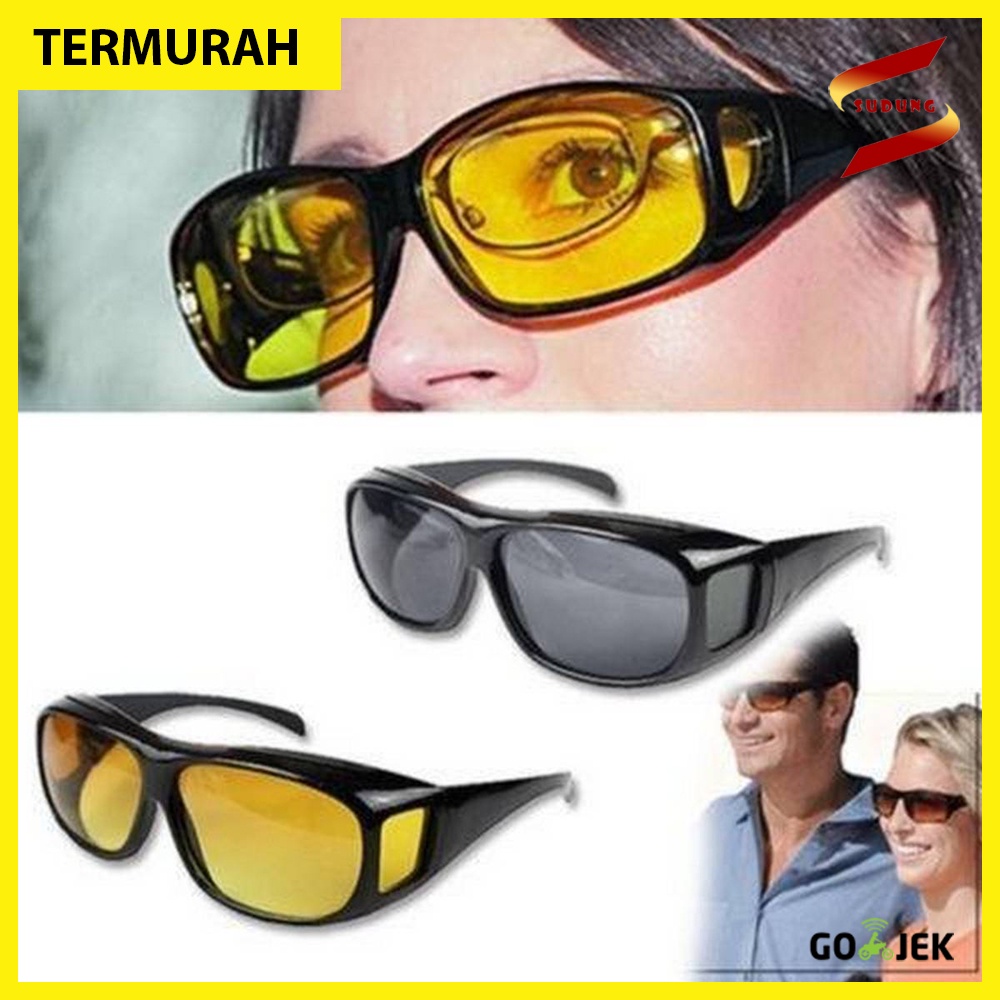 Jual Kacamata HD Vision Anti Silau UV Siang Dan Malam Hari | Shopee Indonesia