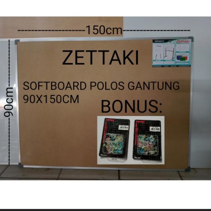 Jual SOFTBOARD CORK PIN BOARD/PAPAN MADING GANTUNG ZETTAKI 90X150CM ...
