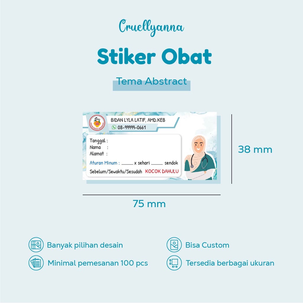 Jual Label Obat Stiker Tablet - Label Etiket Obat Tablet - Label Apotek ...