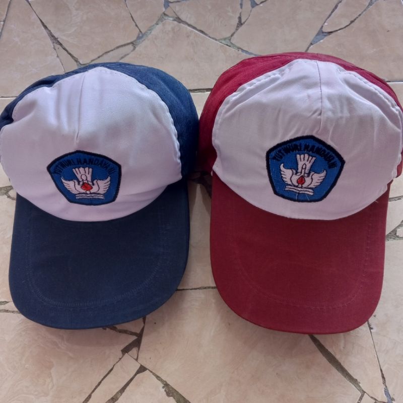 Jual Topi seragam sekolah SD SMP 1pcs (Bordir biru) | Shopee Indonesia