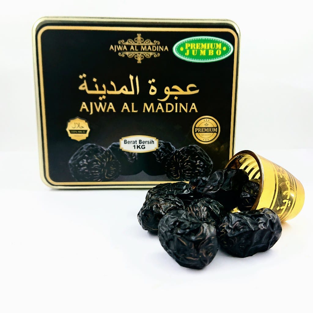 Jual Kurma Ajwa AL Madinah / Kurma Ajwa Kaleng 1 kg ORIGINAL PREMIUM ...