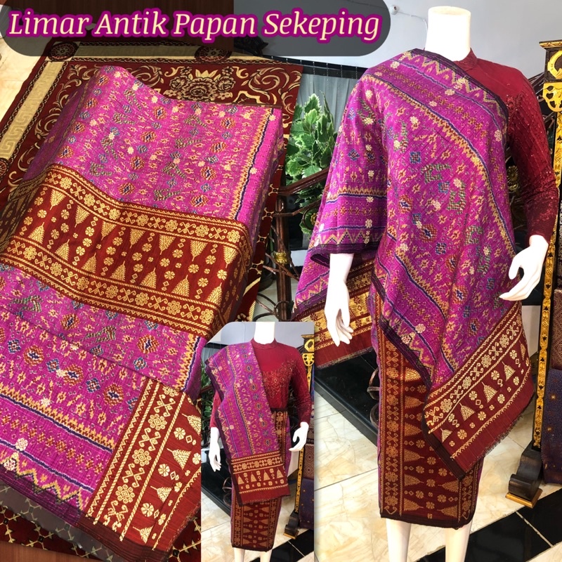 Jual Songket Limar Antik Papan Sekeping pink fanta/ songket tenun asli palembang /ilham songket ...