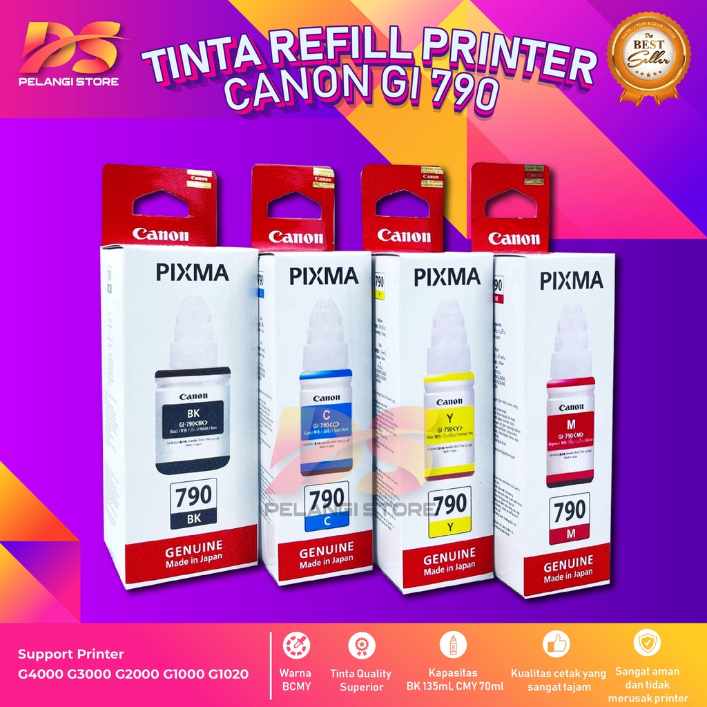 Jual Tinta Canon GI-790 Untuk Printer G1000 G2000 G3000 G4000 G1010 ...