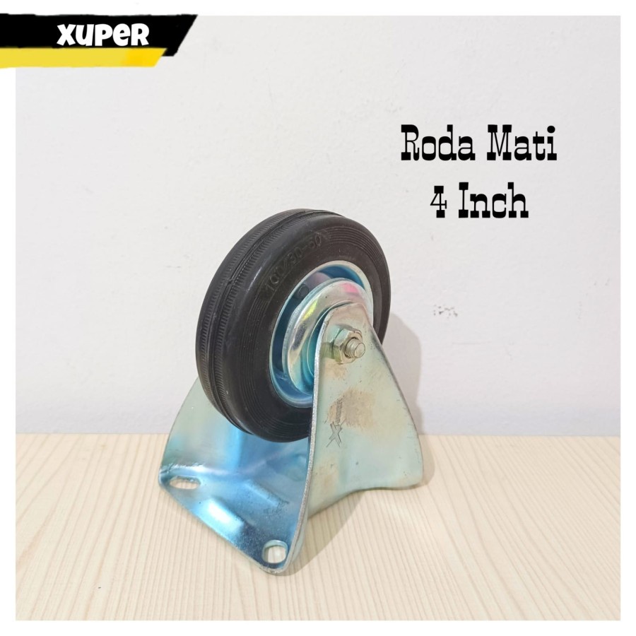 Jual RODA TROLI 4 INCH MATI KARET - FIXED | Shopee Indonesia