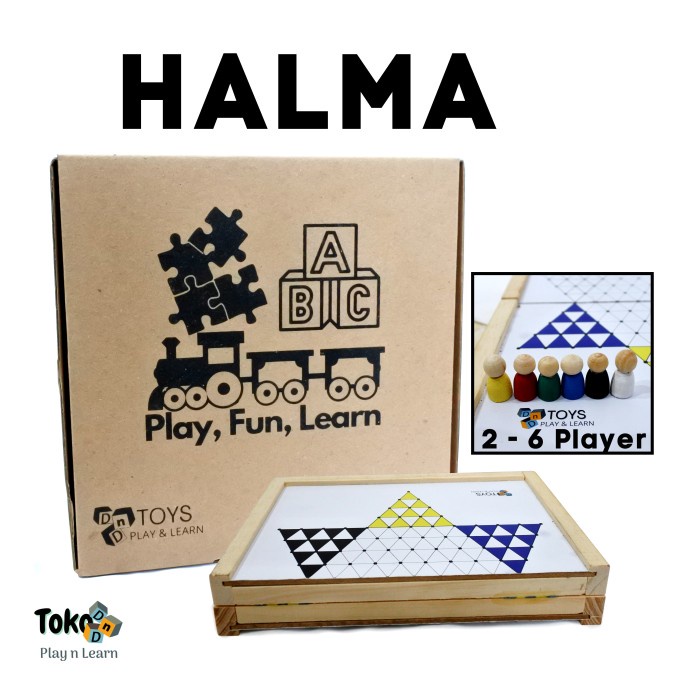 Jual Mainan Anak Keluarga Family Board Game Halma Chinese Checker Kayu ...