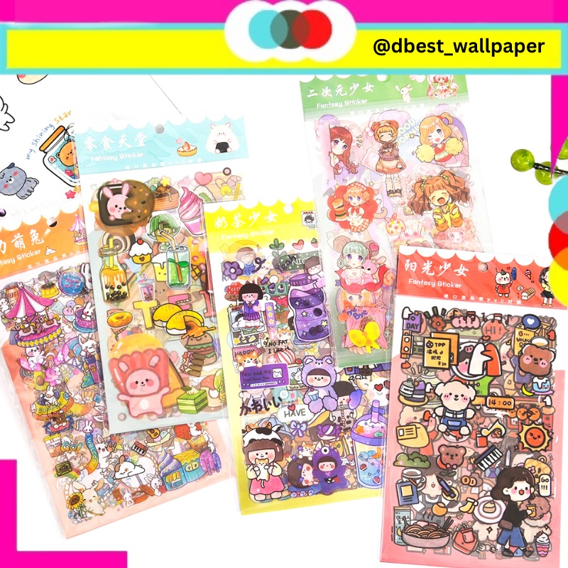 Jual Sticker Journaling PET Transparant Isi 6 Lembar Aesthetic Lucu ...