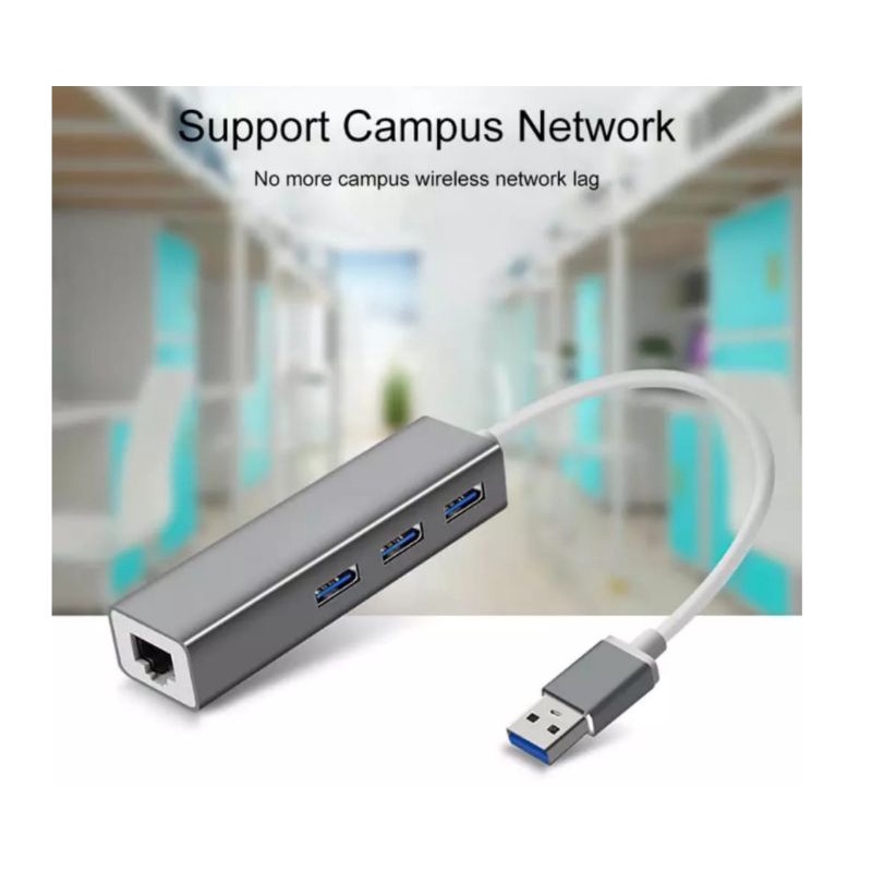 Jual xon LAN ethernet 4 USB hub 2in1 port type c jaringan rj45 adapter ...