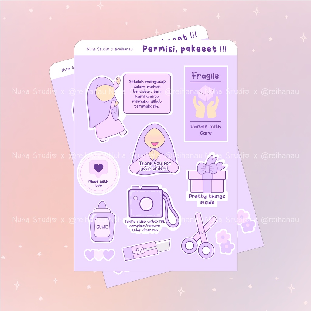 Jual Sticker by reihanau | Permisi Paket Unboxing Package Fragile ...