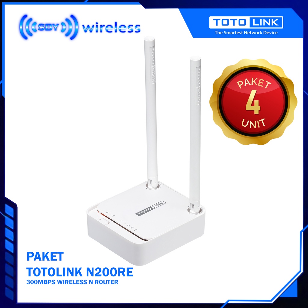 Jual Paket 4 unit TOTOLINK N200RE V5 - 300Mbps Wireless N Router Indoor | Shopee Indonesia