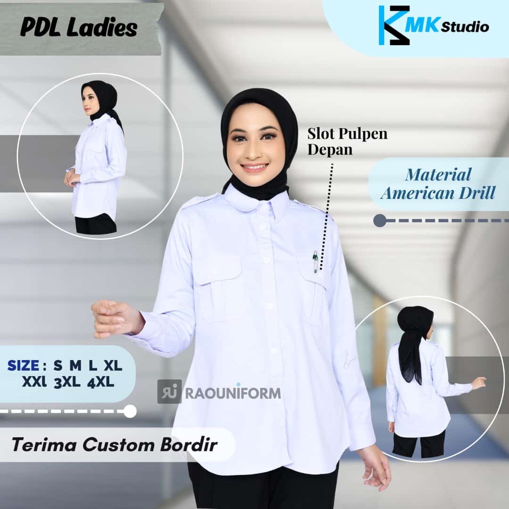Jual Kemeja Putih Lengan Panjang/Seragam PDL Kerja Kantor Pria Wanita/Kemeja Pdh Pdl Pria Wanita ...