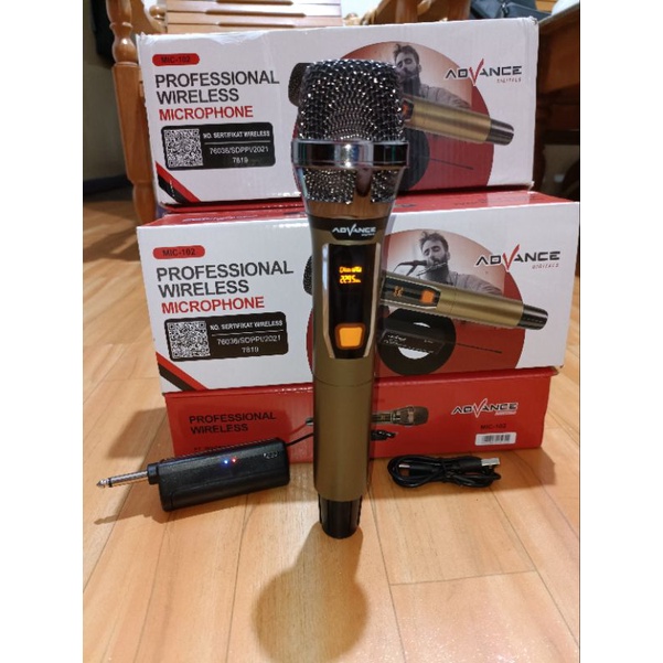 Jual mic wireless advance 102 tanpa kabel bluetooth | Shopee Indonesia