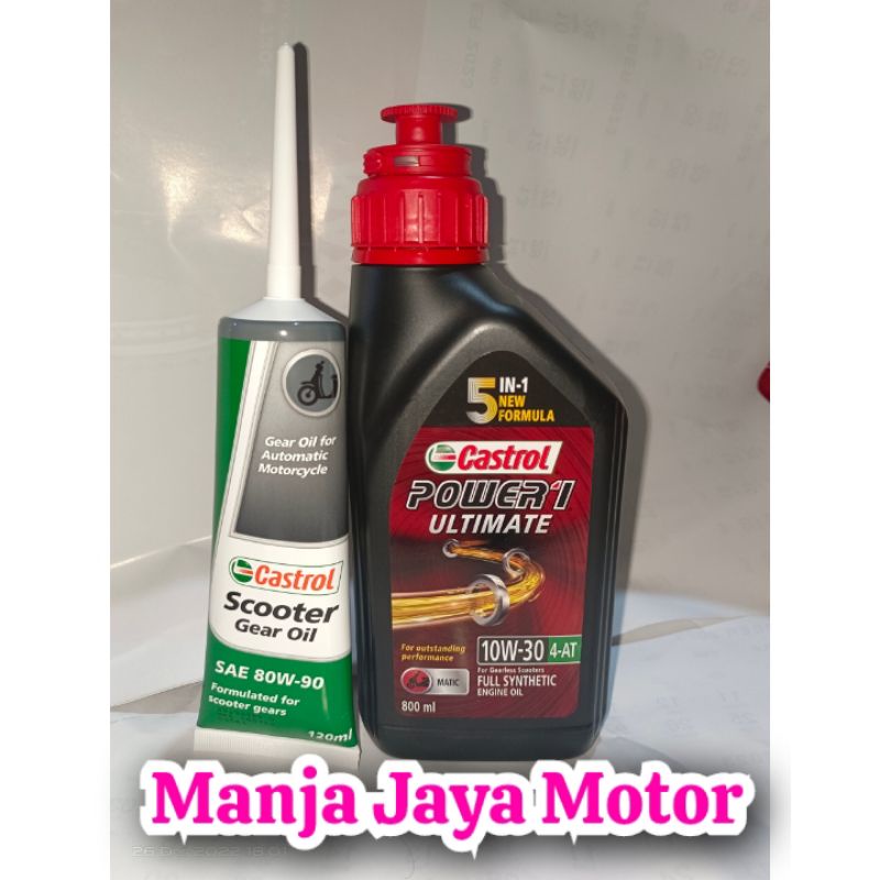 Jual oli Castrol power 1 ULTIMATE matic 10W-30 full syntetic + oli ...