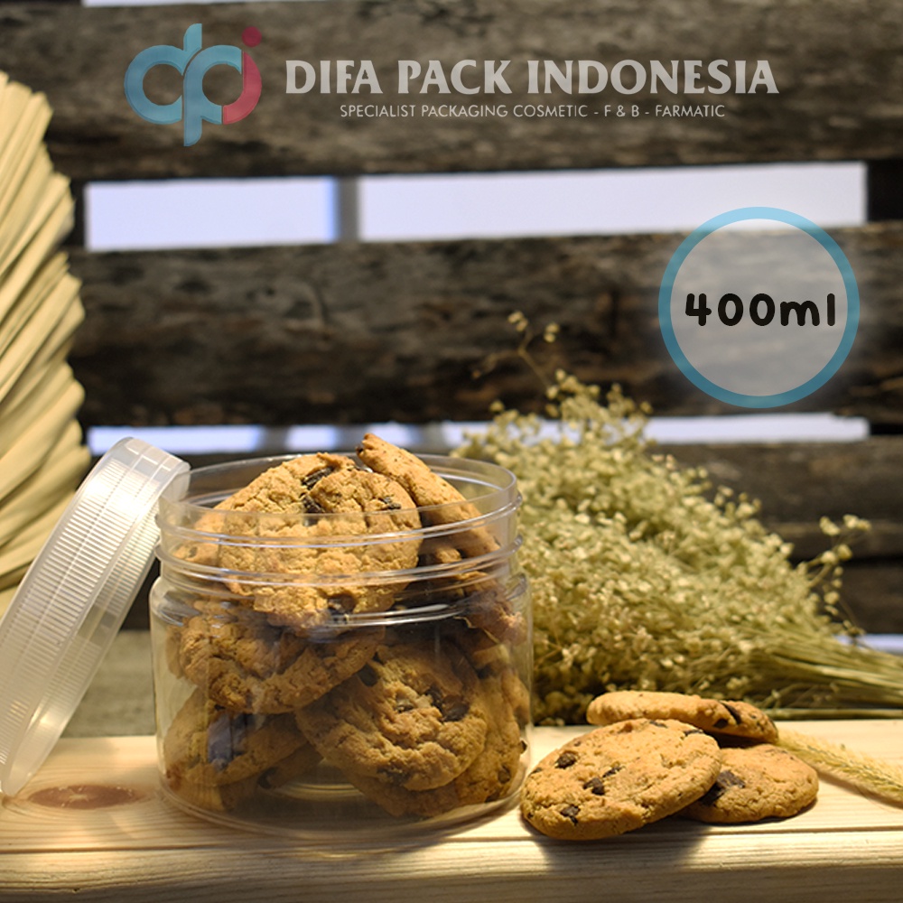 Jual Toples Kue Kemasan Snack 400 gram Bening/jar cylinder 400 gr ...