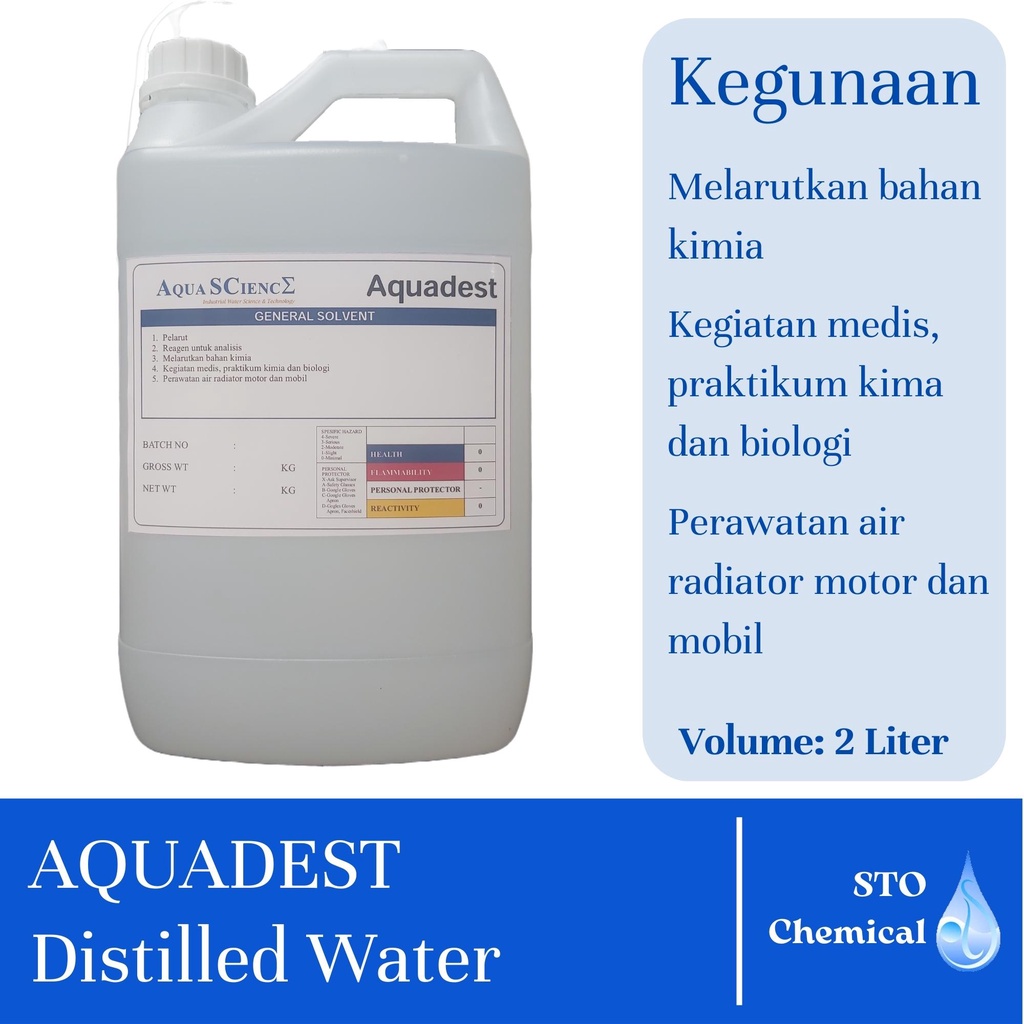 Jual Aquadest 2 Liter / Distilled Water / Pure Water / Aquades ...