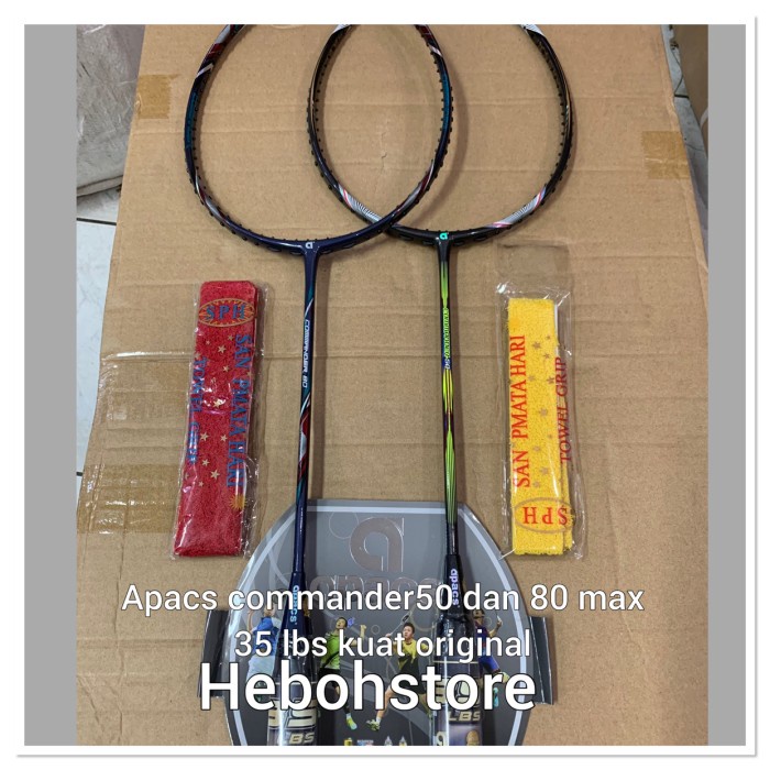 Jual Raket Raket Badminton Apacs New Commander 50/80 Free Grip Kuat 35 ...