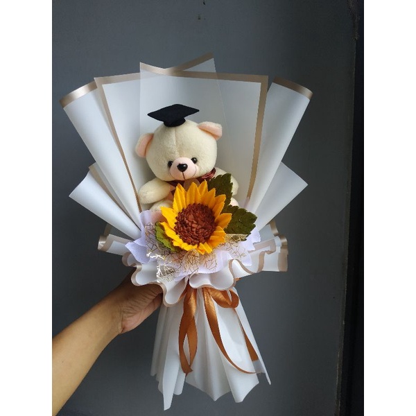 Jual buket bucket bouquet bunga matahari boneka wisuda | Shopee Indonesia