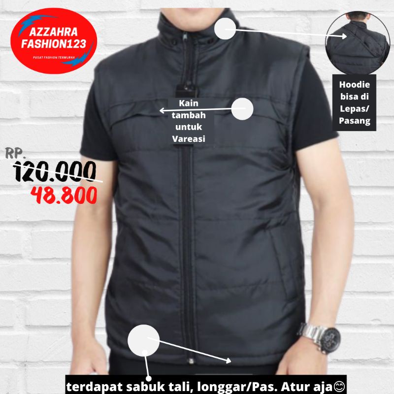 Jual Rompi polos pria tebal / Vest pria pelindung dada murah size ...