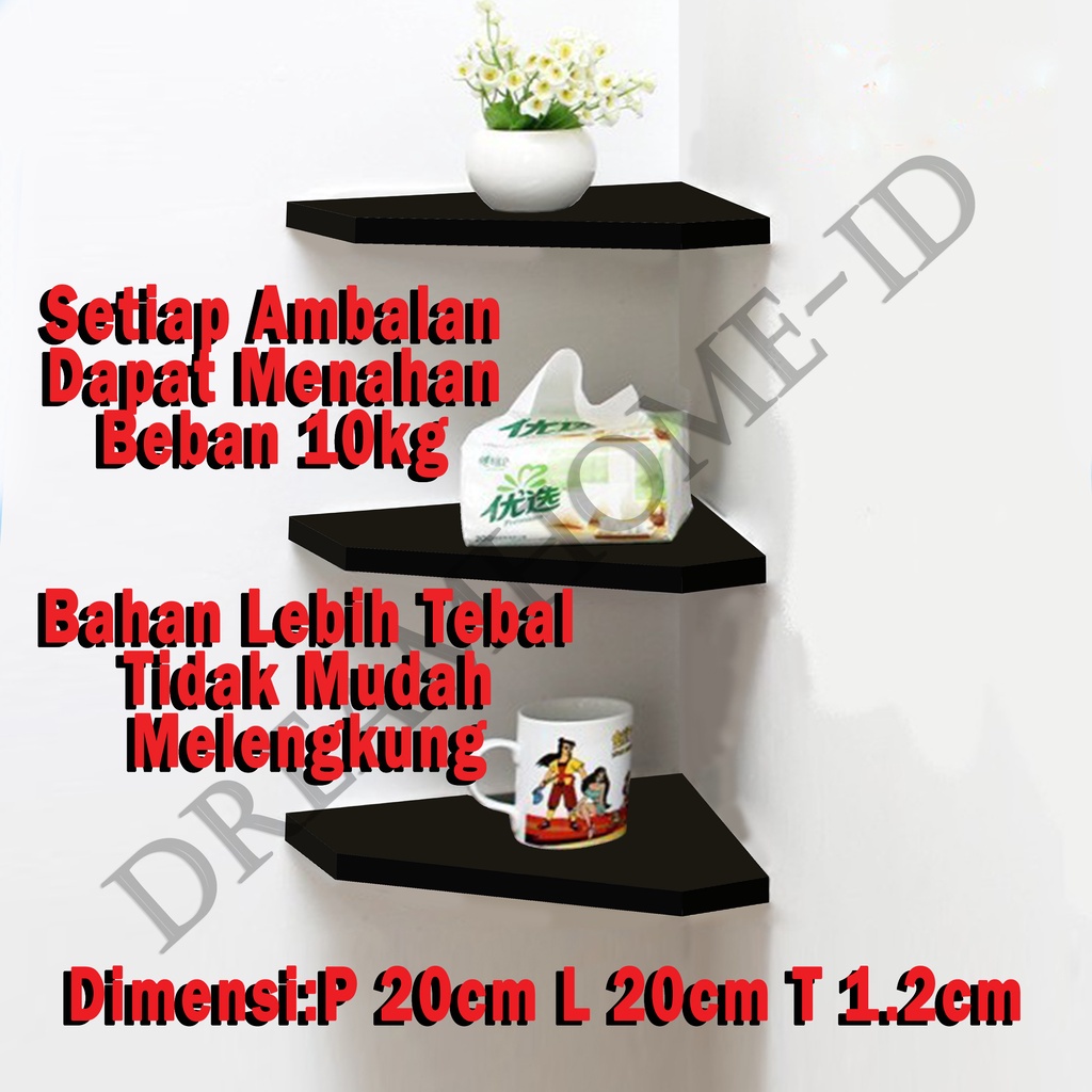 Jual rak ambalan dinding sudut minimalis AD20 / rak dinding sudut / rak ...