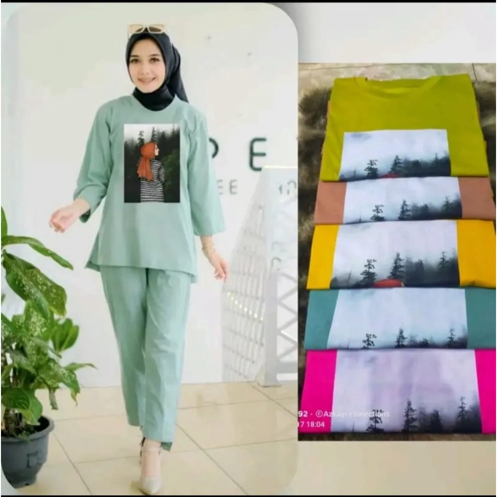Jual Setelan gambar sablon crinkle airflow terbaru viral/one set ...