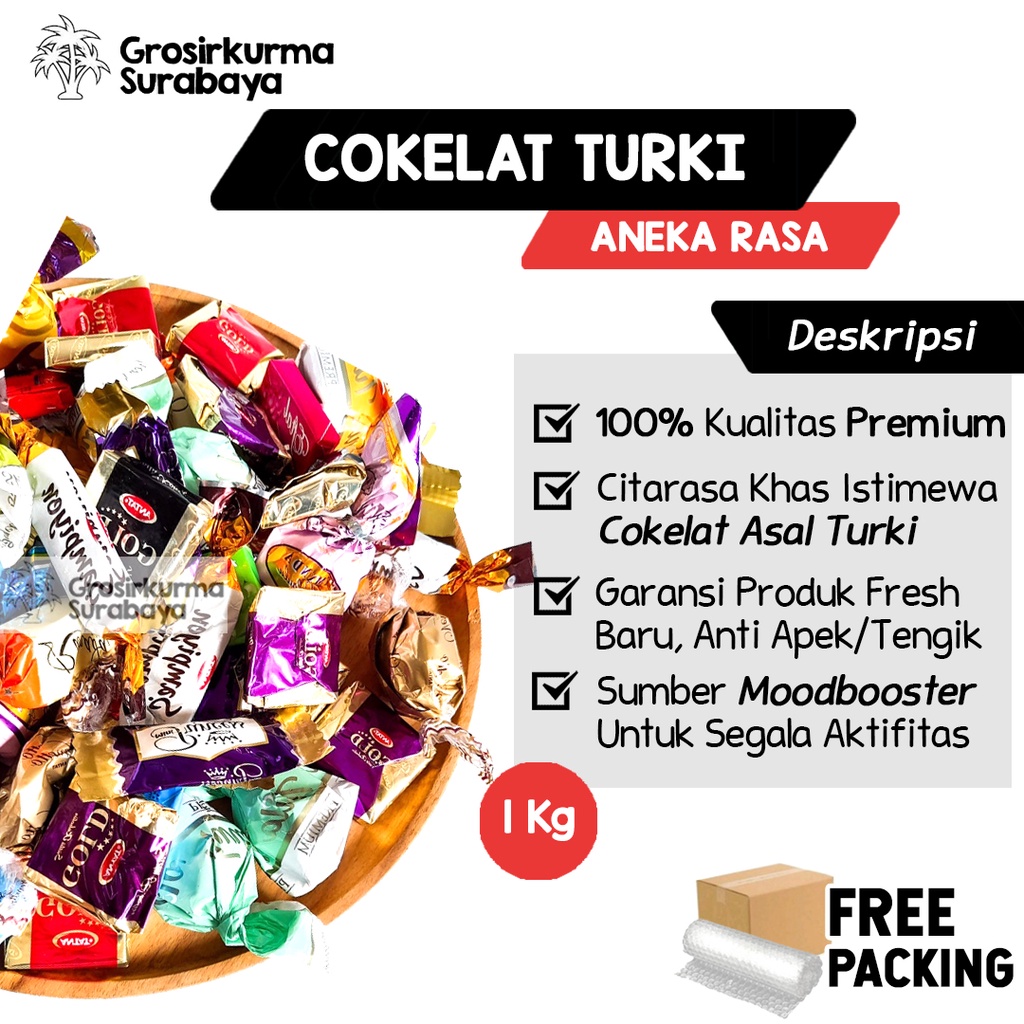 Jual COKELAT TURKI ARAB 1KG Produk Fresh Baru Khas Timur Tengah Untuk ...