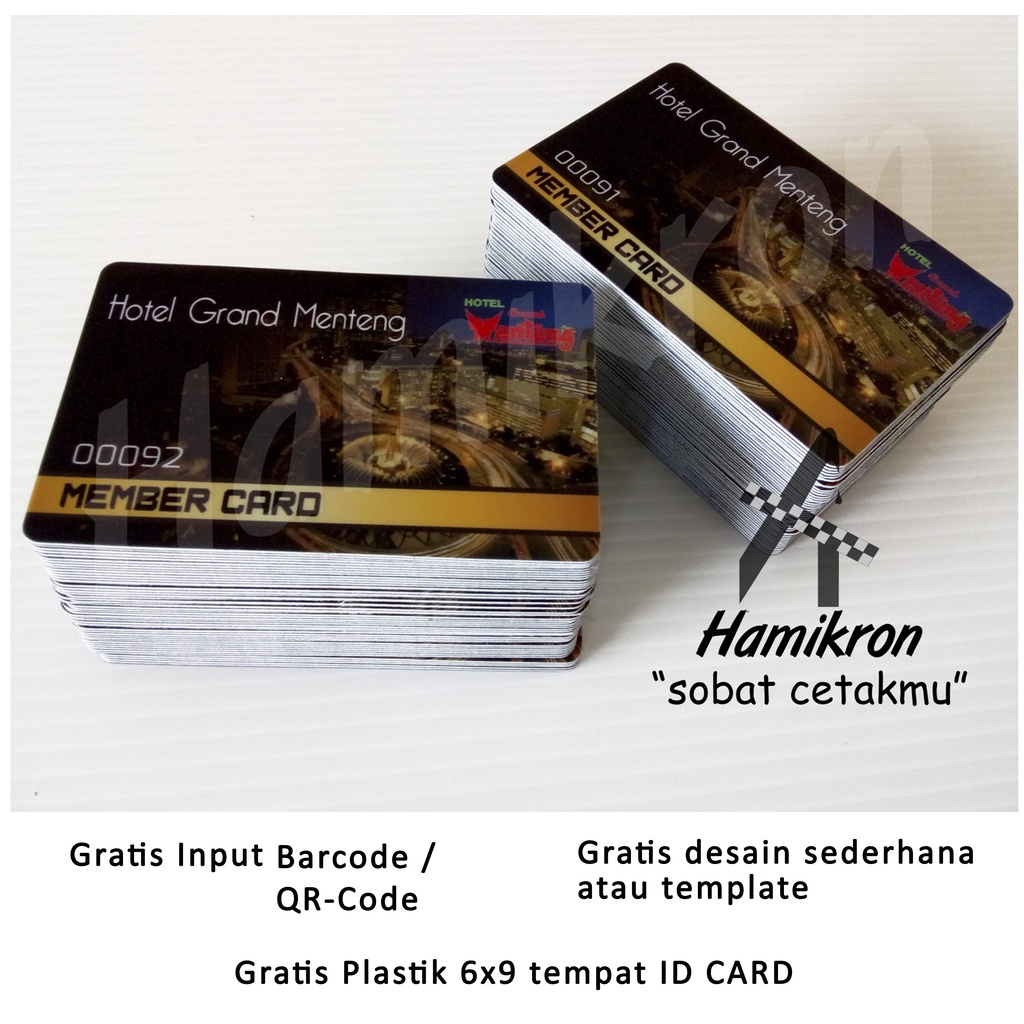 Jual Cetak Member Card PVC ID Card input Barcode / QR Code Nomor member ...