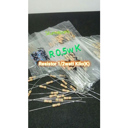 Jual Resistor 1/2Watt 1K 1K2 1K5 1K8 2K 2K2 2K7 3K 3K3 3K9 | Shopee ...