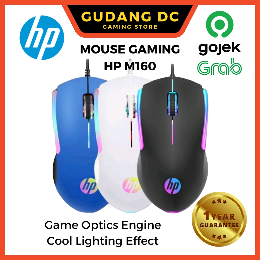 Jual Mouse Gaming 1000DPI RGB USB Wired HP M160 | Shopee Indonesia