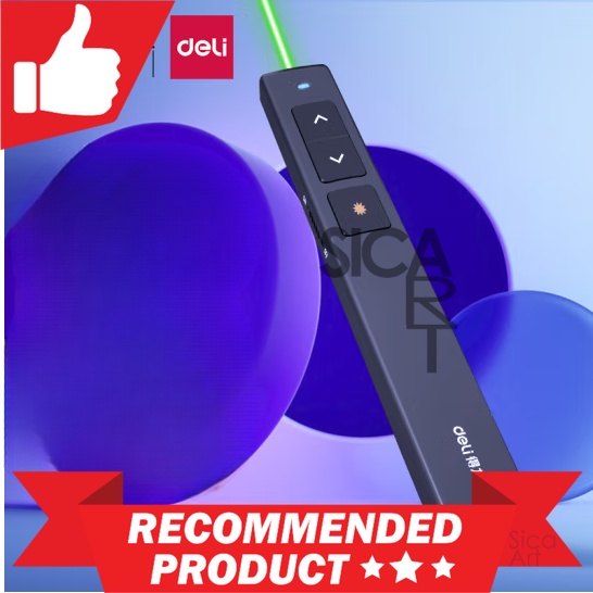 Jual Deli Laser Pointer Presentasi Wireless Slideshow Green Light 100 ...