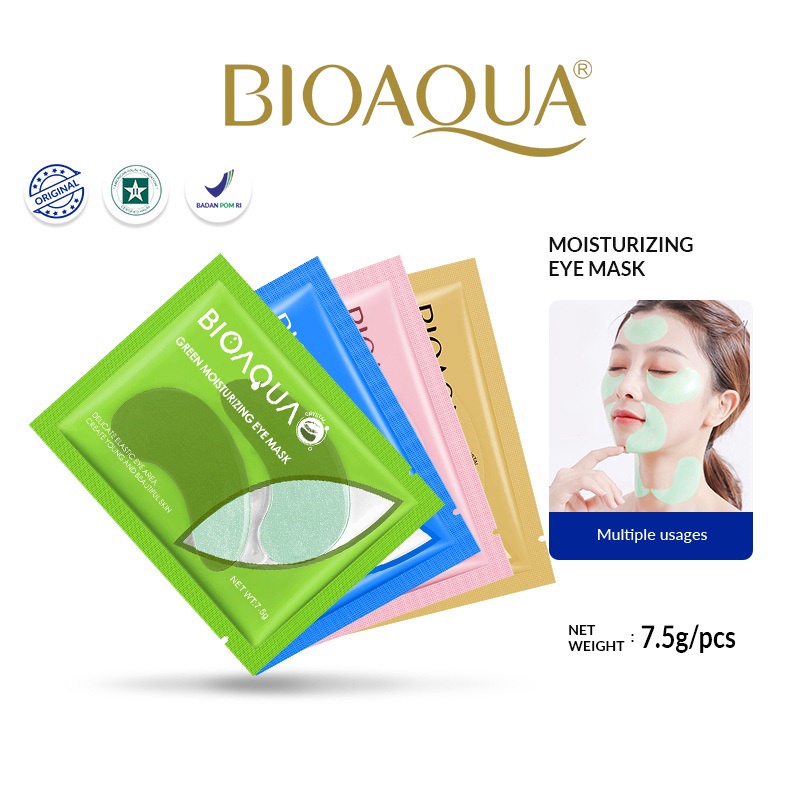 Jual BIOAQUA Moisturizing eye mask Blue / Green / Golden / Pink ...