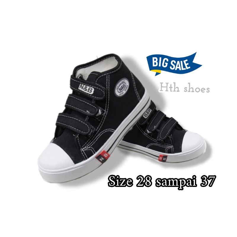 Jual Sepatu Anak Sekolah SOL KARET SD SMP NB Model Boot Velcro | Shopee ...