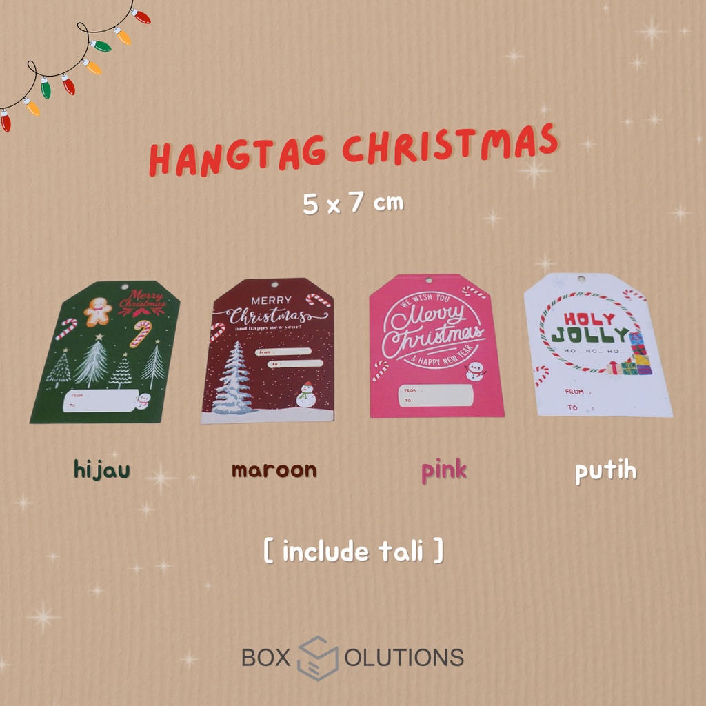 Jual [isi 10] HangTag Natal / Kartu Ucapan Merry Christmas + Tali - 5x7 ...