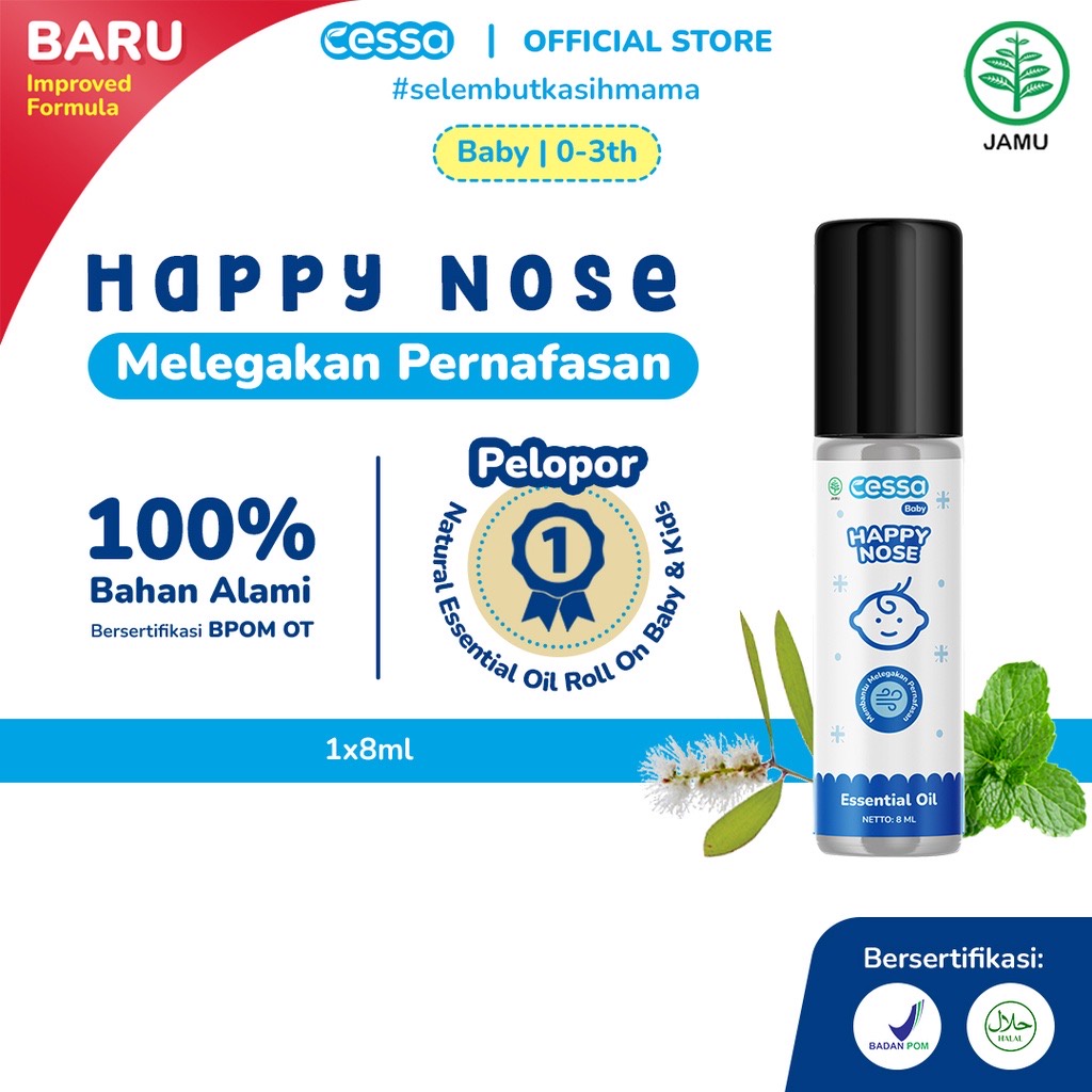 Jual [100% ORIGINAL] CESSA BABY HAPPY NOSE COUGH N FLU - ESSENTIAL OIL PEREDA BATUK & PILEK BAYI ...