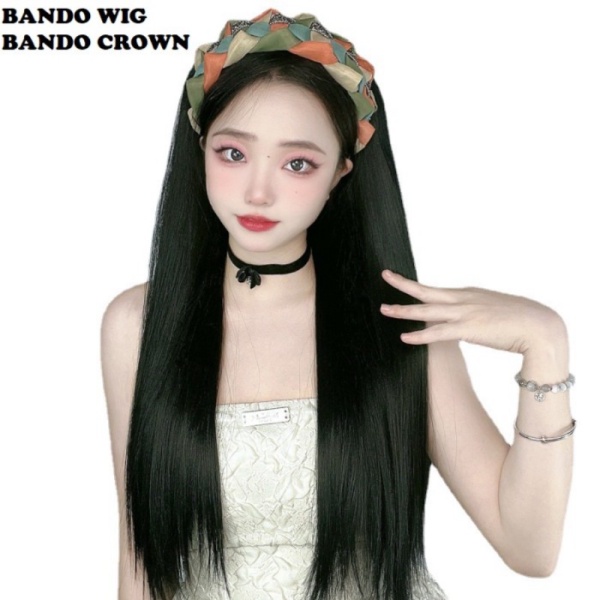 Jual Simple Wanita Bando Model Korean Wig Cantik Panjang Version ...