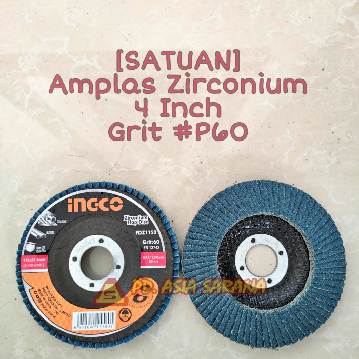 Jual Zicron Flap Disc #P60 Grit 4" INGCO FDZ1152 Mata Gerinda Amplas ...