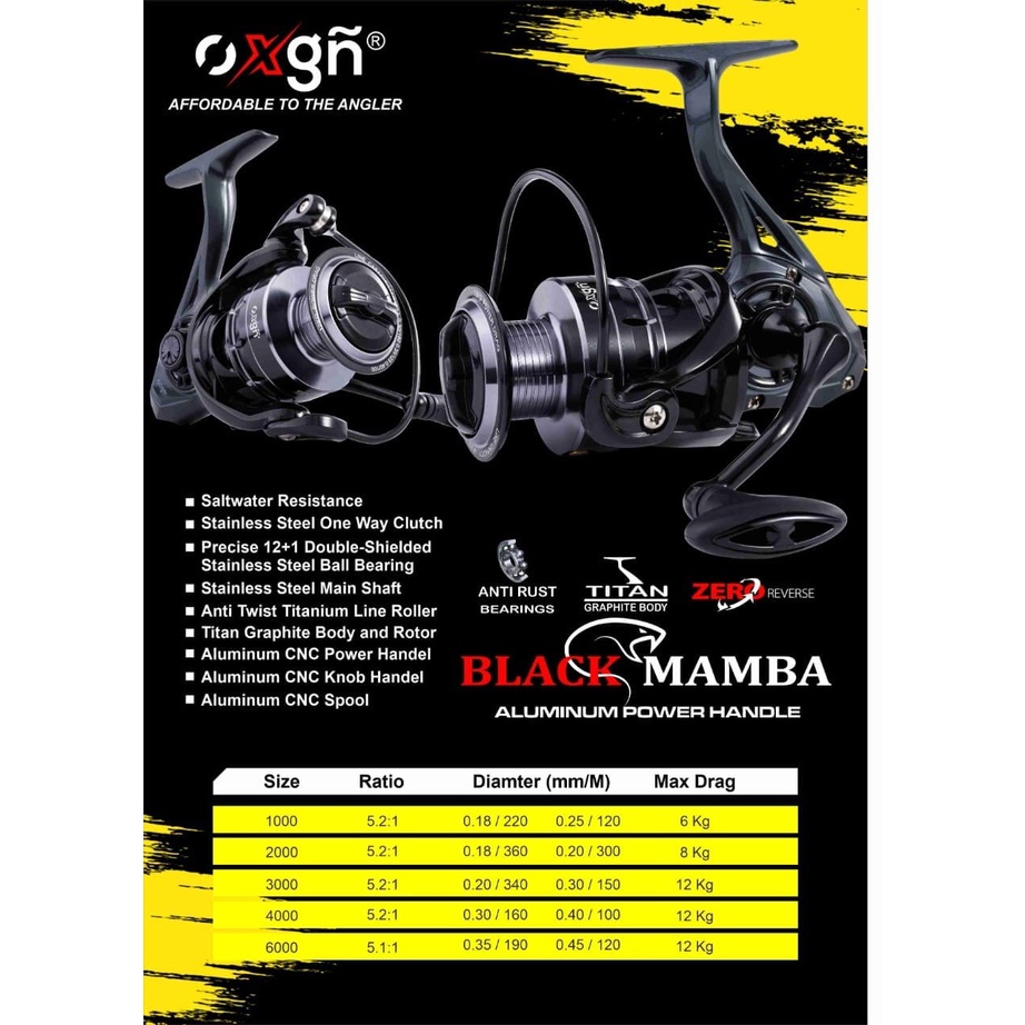 Jual Reel SPINNING OXGN BLACK MAMBA GEN 2 SALTWATER GAME | Shopee Indonesia