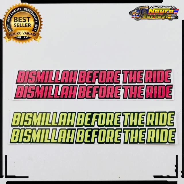 Jual COD stiker cutting kata kata BISMILLAH BEFORE THE RIDE buat visor ...