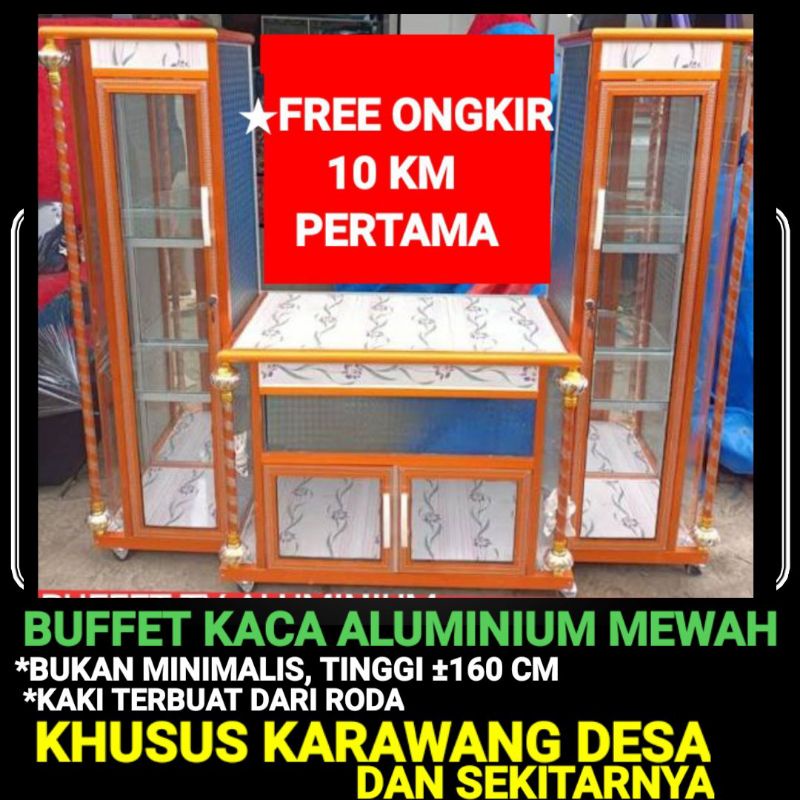 Jual BUFFET PAJANGAN TV ALUMINIUM KACA MEWAH / BUFFET TV KACA ALUMINIUM ...