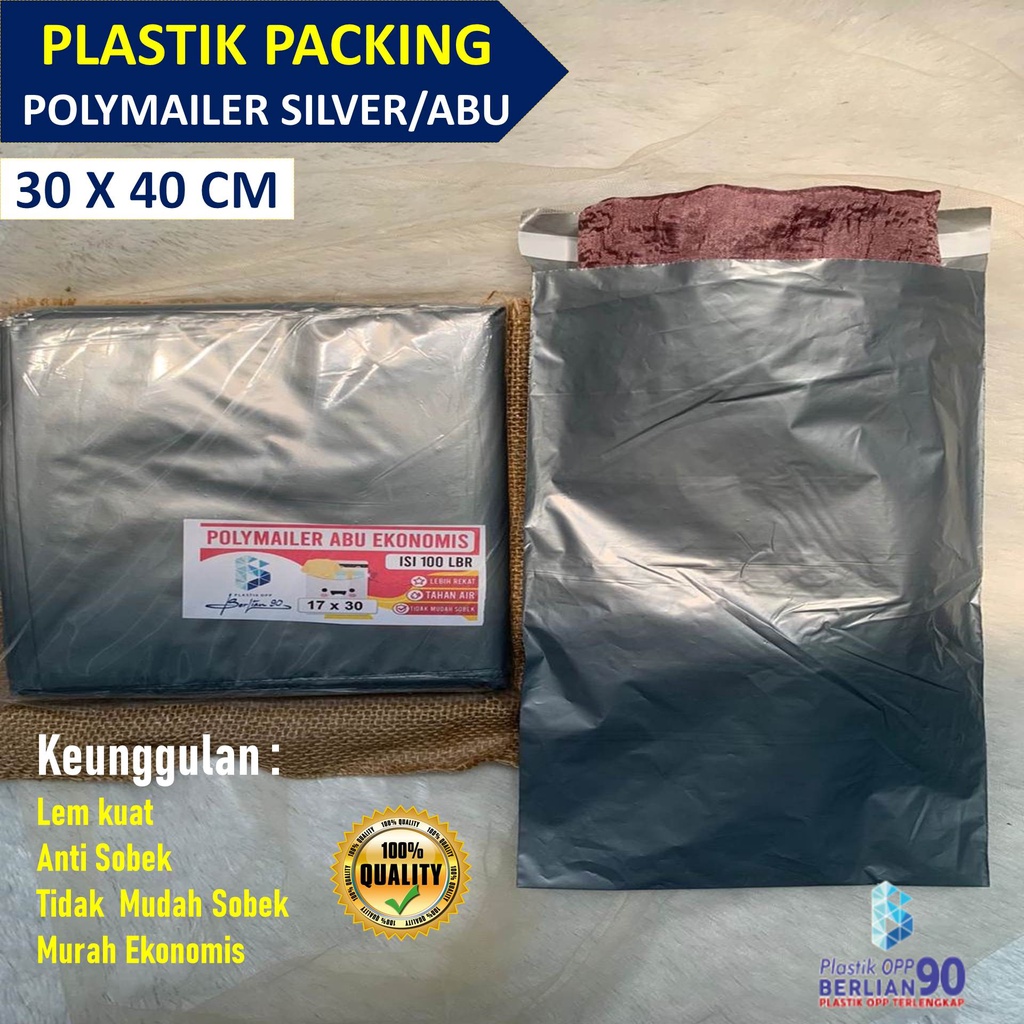 Jual ( PACK ) Plastik Packing Baju / Polymailer Silver Olshop LDPE ...