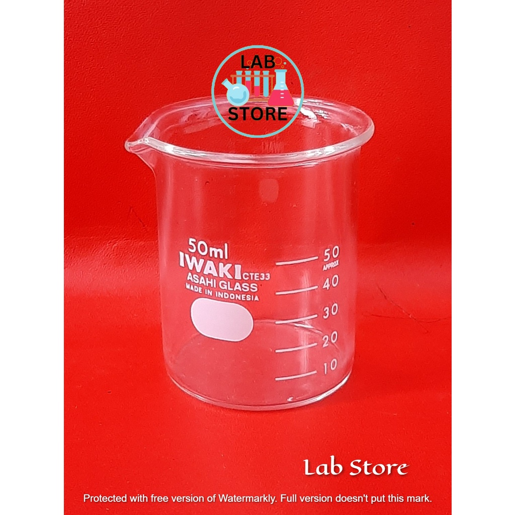 Jual Beaker 50ml Iwaki / Beaker Glass 50ml / Gelas Kimia 50ml IWAKI ...