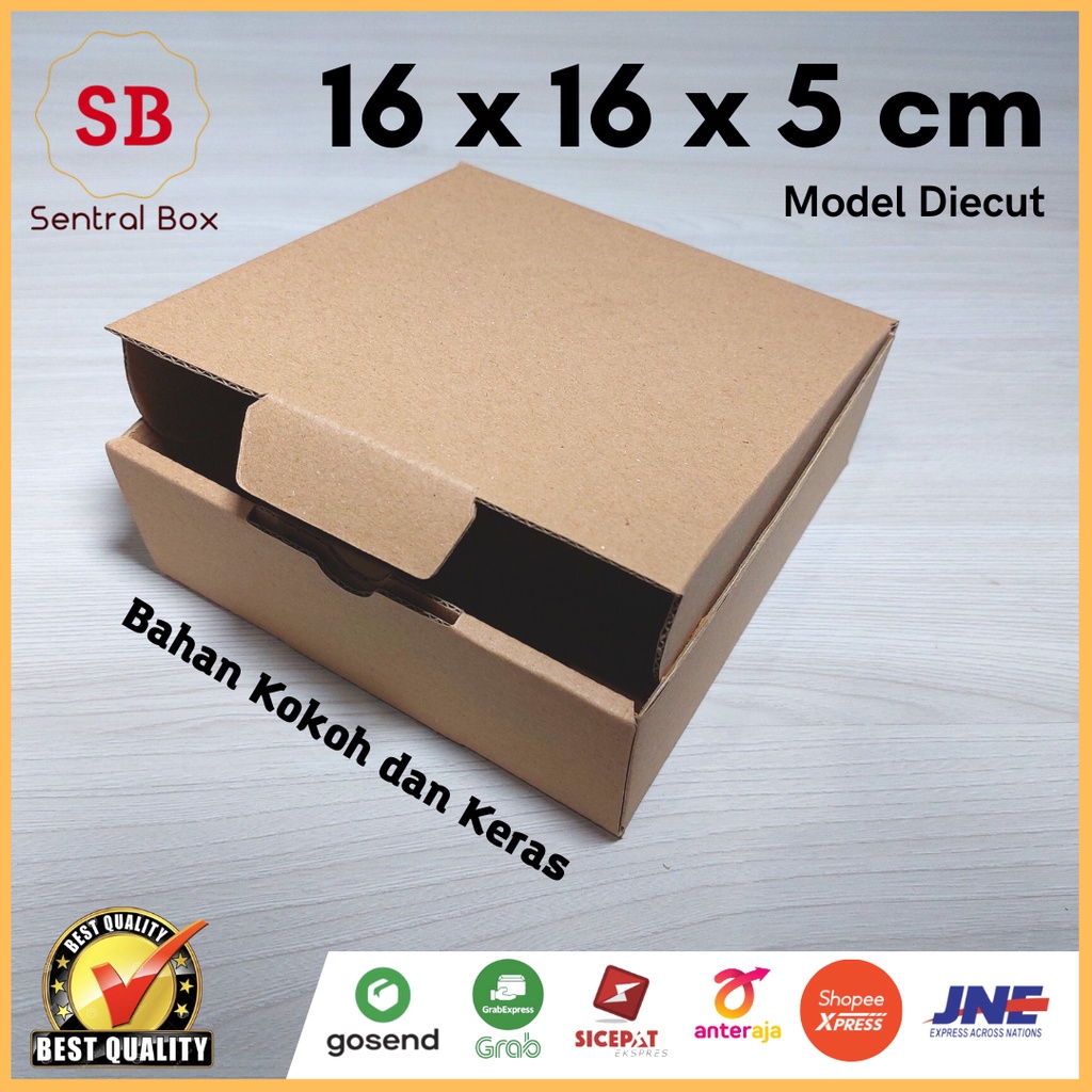Jual ( Min.order 5 pcs ) Kardus 16 x 16 x 5 cm ........ Die Cut ...