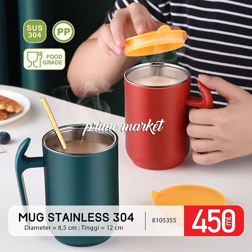 Jual Gelas Mug Stainless Tahan Panas Gelas Kopi Cangkir Kopi Stainless ...