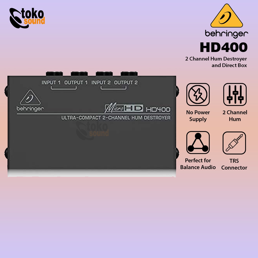 Jual Behringer MicroHD HD400 HD 400 2 Channel Hum Destroyer | Shopee ...