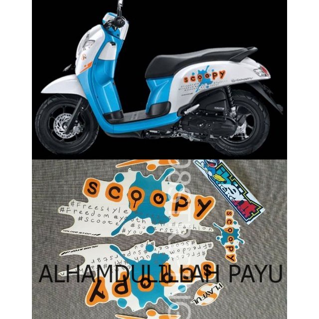 Jual STIKER STRIPING LIS STANDAR ORI HONDA SCOOPY F1 FI PLAYFUL BIRU ...
