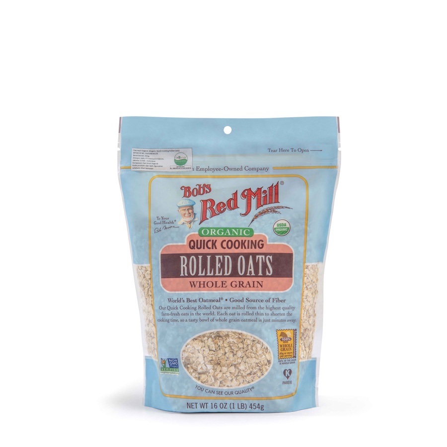 Jual Bob's Red Mill Organic Quick Cooking Rolled Oats 454 gr | Shopee ...
