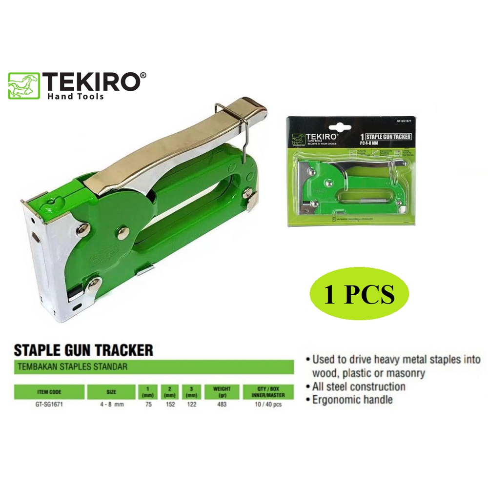 Jual TEKIRO Staple Gun Tacker 4-8mm Staples Stapler Tembak Alat Staples ...