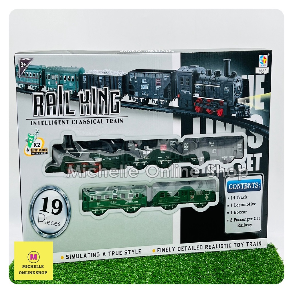 Jual Mainan Kereta Rel Rail King Train Set Classic Train Set Kereta Api