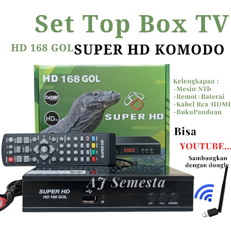 Jual Set Top Box Tv Digital STB DVB T2 Super HD 168 GOL Komodo FREE BUBLE WRAP | Shopee Indonesia