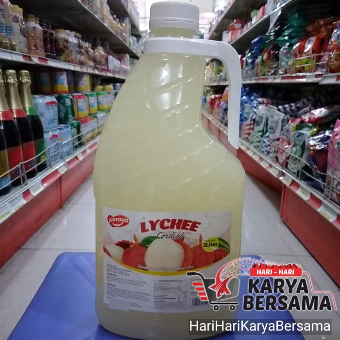 Jual ,,,,,,,] NARAYA SYRUP SIRUP LYCHEE LECI CORDIAL BOTOL 2 LITER | Shopee Indonesia