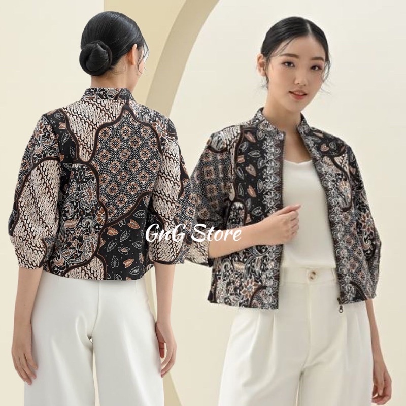 Jual Outer Batik 135 ATK /Jaket Batik Wanita Modern/ Luaran Batik ...