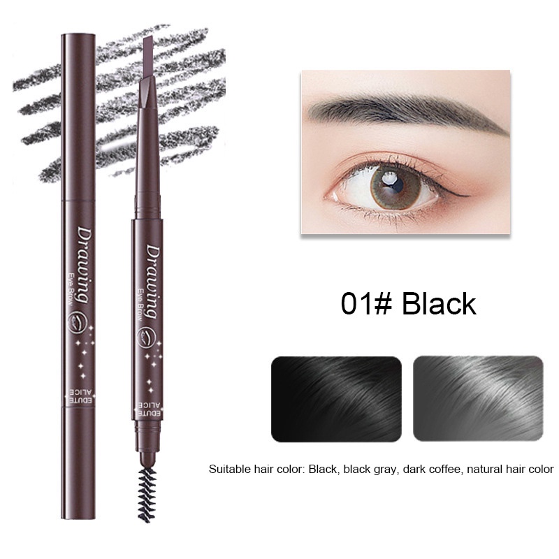 Jual COD&Ready Eyebrow Pensil 2 in 1 Waterproof Alis Drawing Automatic ...